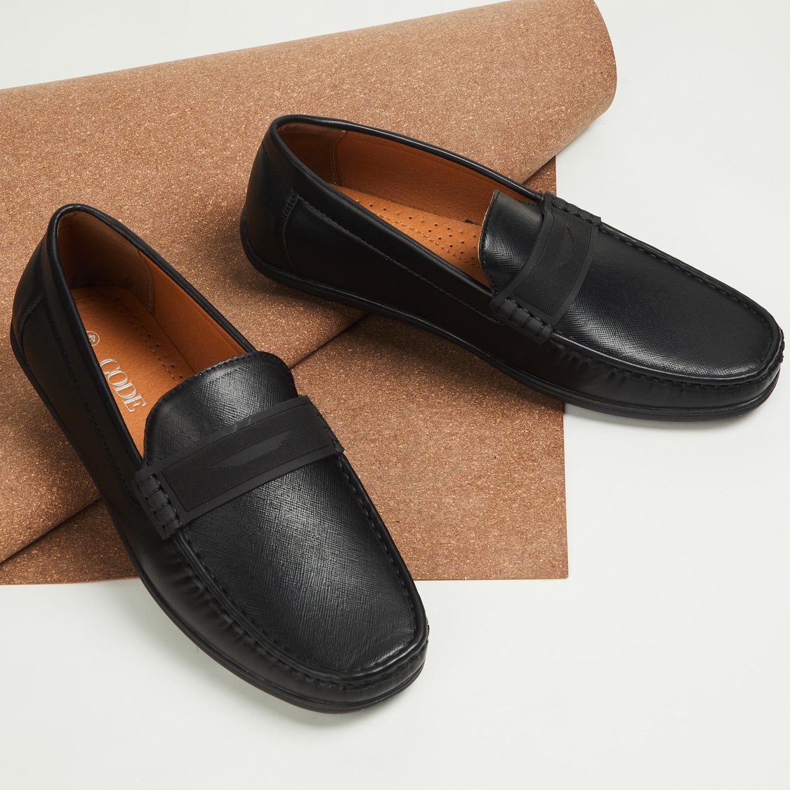 Buy CODE Men Textured Formal Loafers from CODE at just INR 2999.0