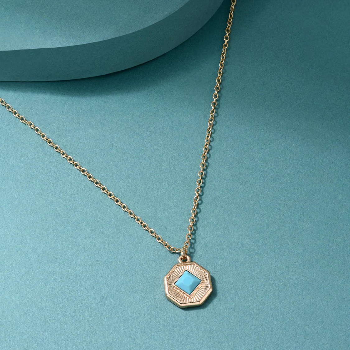 Buy TONIQ Embellished Octogonal Pendant with Chain from Toniq at just ...