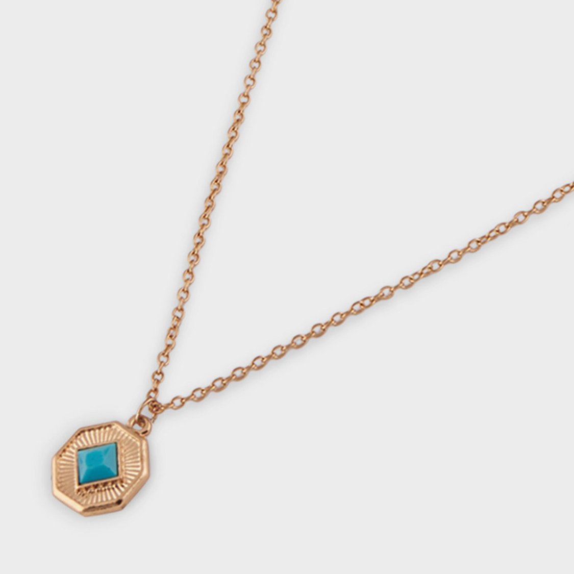 Buy TONIQ Embellished Octogonal Pendant with Chain from Toniq at just ...