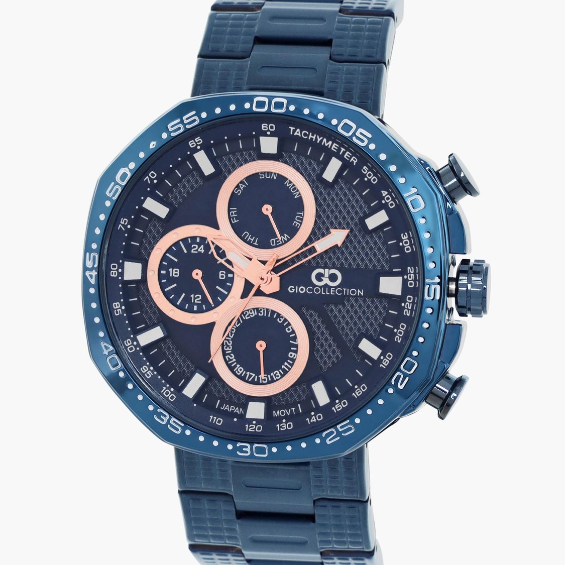 Buy GIO COLLECTION Men Chronograph Watch with a Metal Strap - G3031-33 from Gio Collection at ...