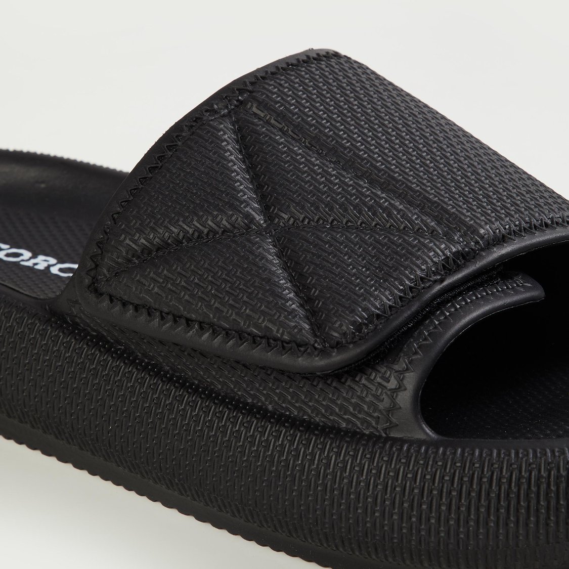 Buy FORCA Men Textured Velcro Sliders from Forca at just INR 899.0