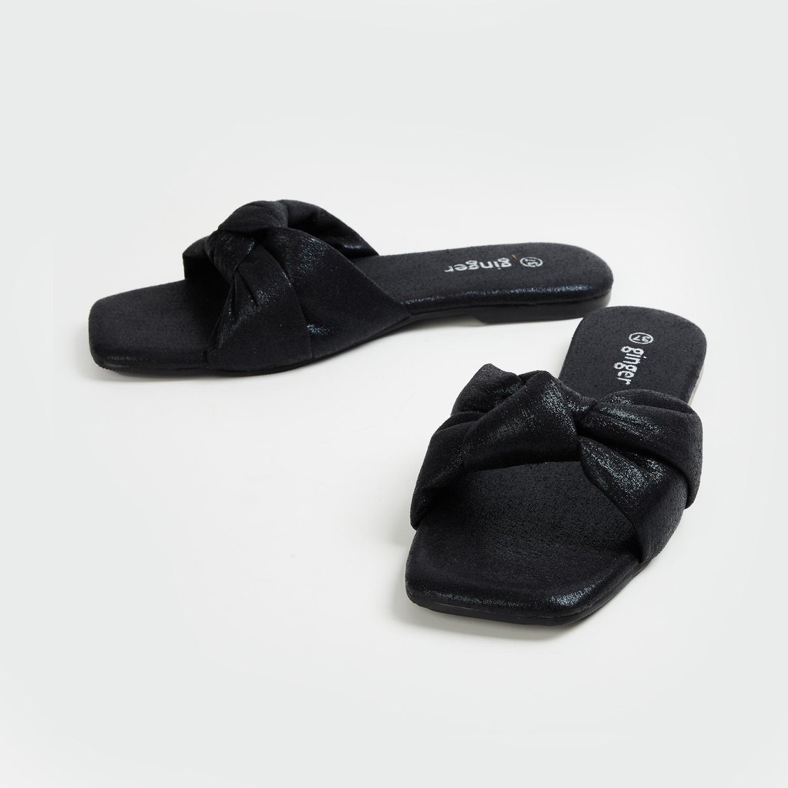 Buy GINGER Women Textured Open-Toe Flat Sandals from Ginger at just INR ...