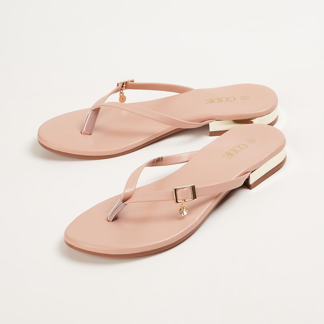 Buy CODE Women Embellished V-strap Sandals from CODE at just INR 899.0