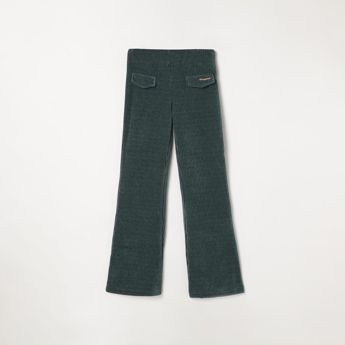 Buy TINY GIRL Textured Elasticated Waist Bell Bottom Trousers from Tiny ...