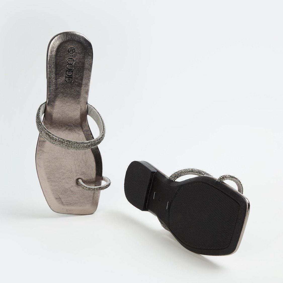 Buy CODE Women Embellished Ring-Toe Flat Sandals from CODE at just INR ...