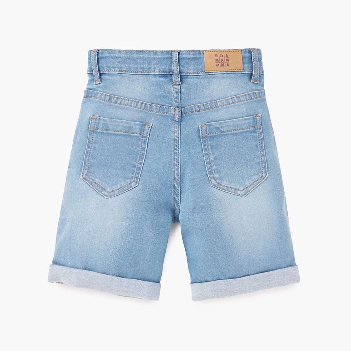 Buy ED-A-MAMMA Boys Embroidered Regular Fit Denim Shorts from Ed-A ...