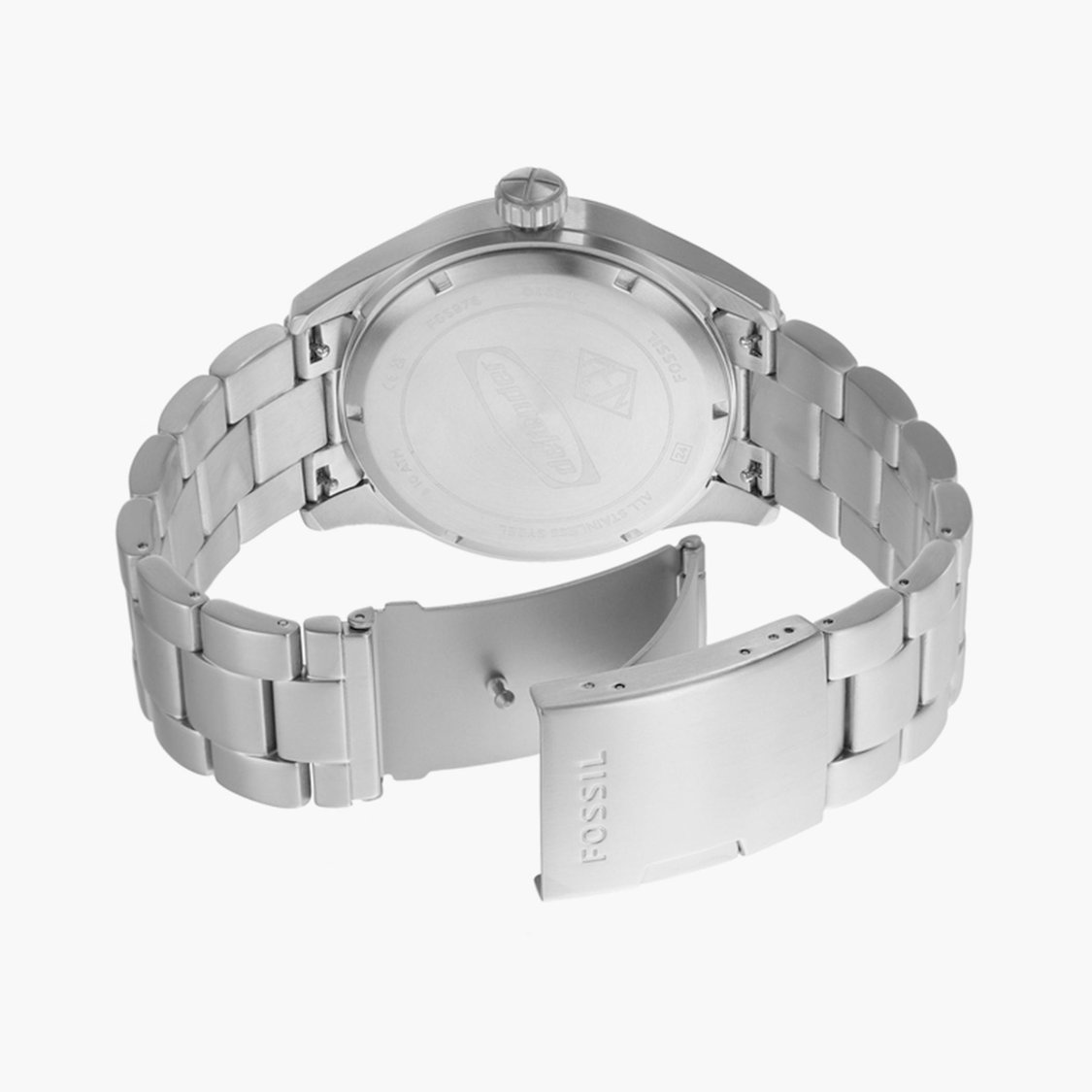 Buy FOSSIL Men Round Solar Powered Analog Watch with Metal Strap ...