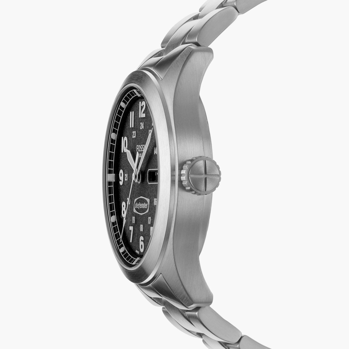 Buy FOSSIL Men Round Solar Powered Analog Watch with Metal Strap ...