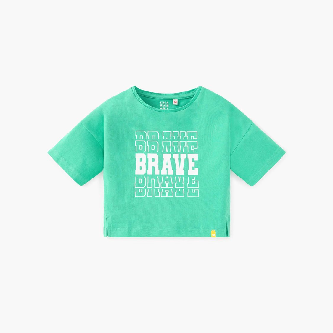 Buy ED-A-MAMMA Girls Typographic Printed Half Sleeves T-shirt from Ed-A ...