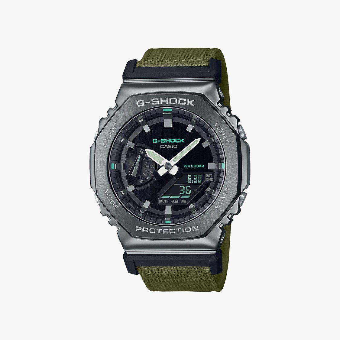 Buy CASIO G-Shock Octagonal Analog-Digital Watch with Fabric Strap ...