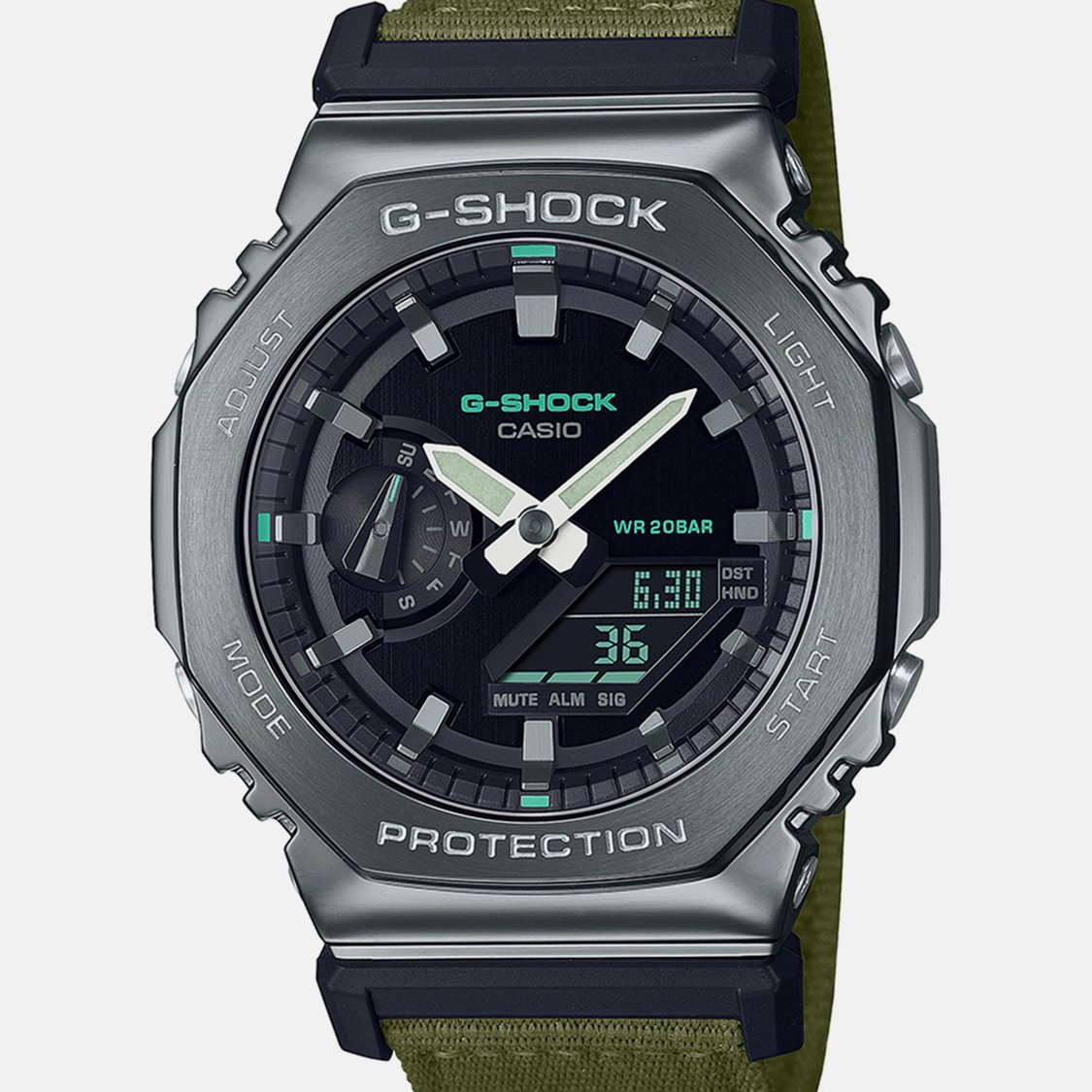 Buy CASIO G-Shock Octagonal Analog-Digital Watch with Fabric Strap ...