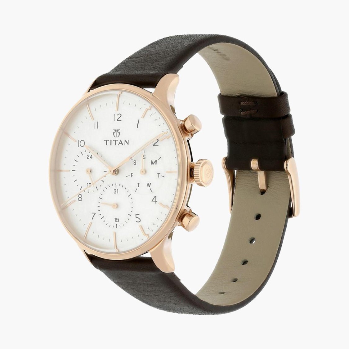 Buy TITAN Men Multifunction Watch with Leather Strap - NR90102WL01 from ...