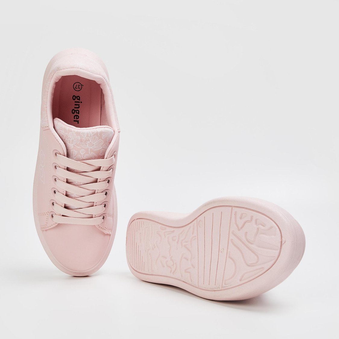 Buy GINGER Women Printed Lace-Up Sneakers from Ginger at just INR 1899.0