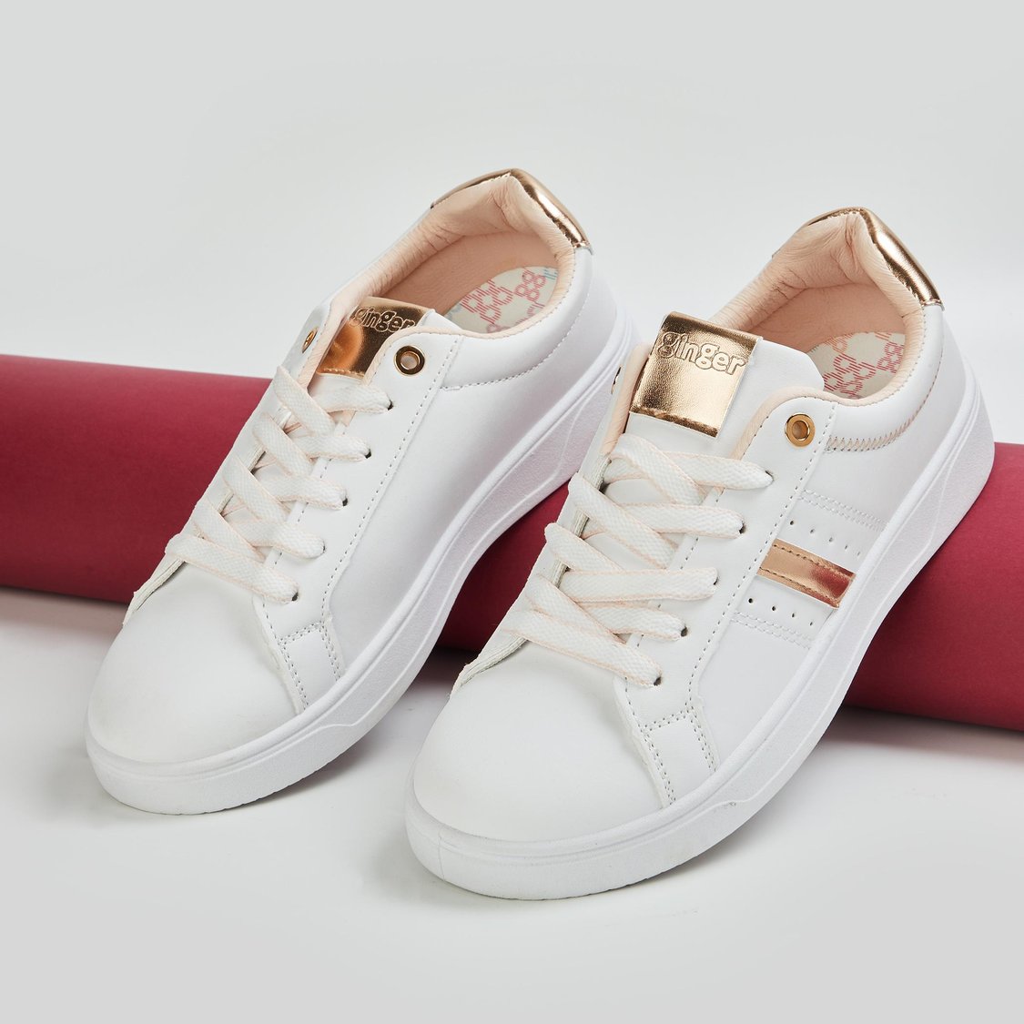 Buy GINGER Women Solid Lace-Up Casual Shoes from Ginger at just INR 1499.0