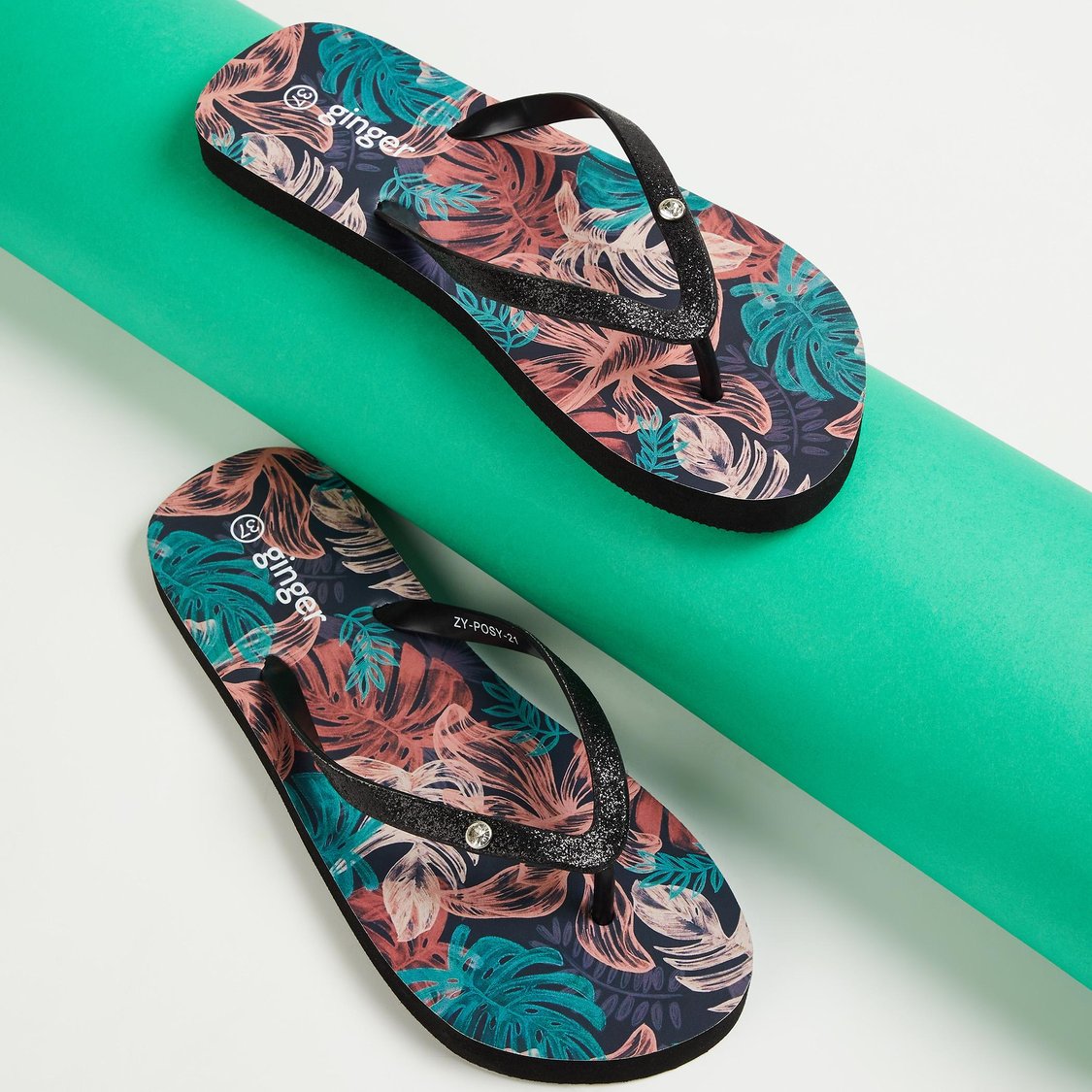 Buy GINGER Women Printed Flip Flops from Ginger at just INR 399.0