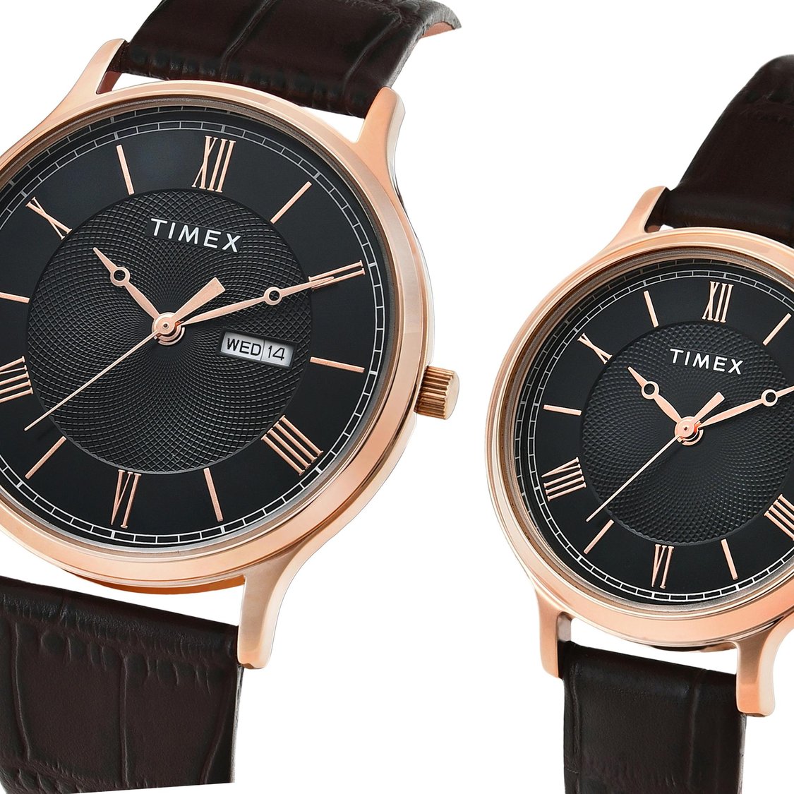 Buy TIMEX Pairs Couple Unisex Analog Watch Set with Leather Strap ...