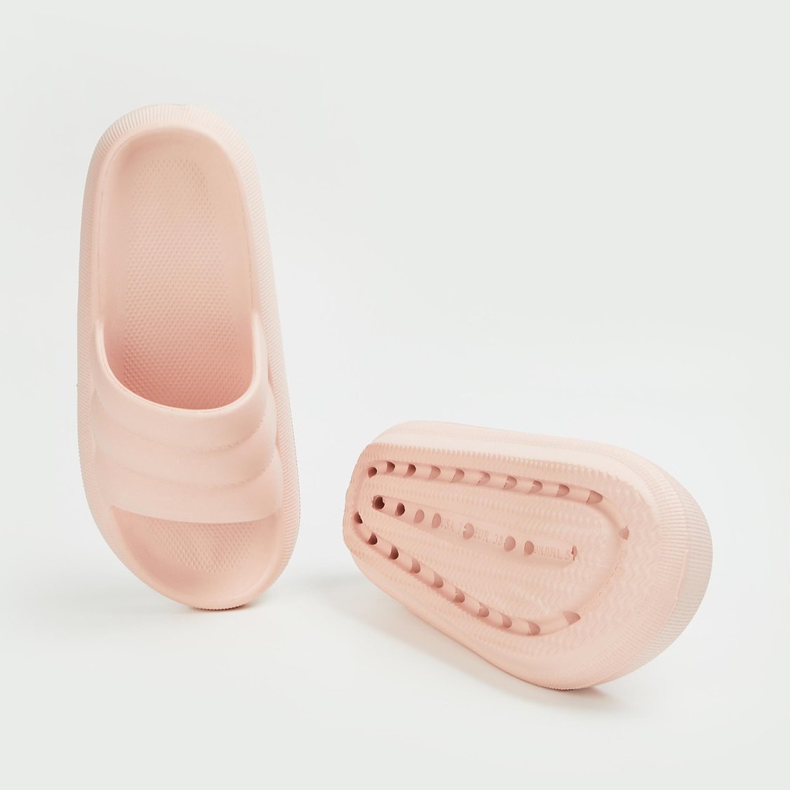 Buy GINGER Women Solid Open-Toe Sliders from Ginger at just INR 799.0