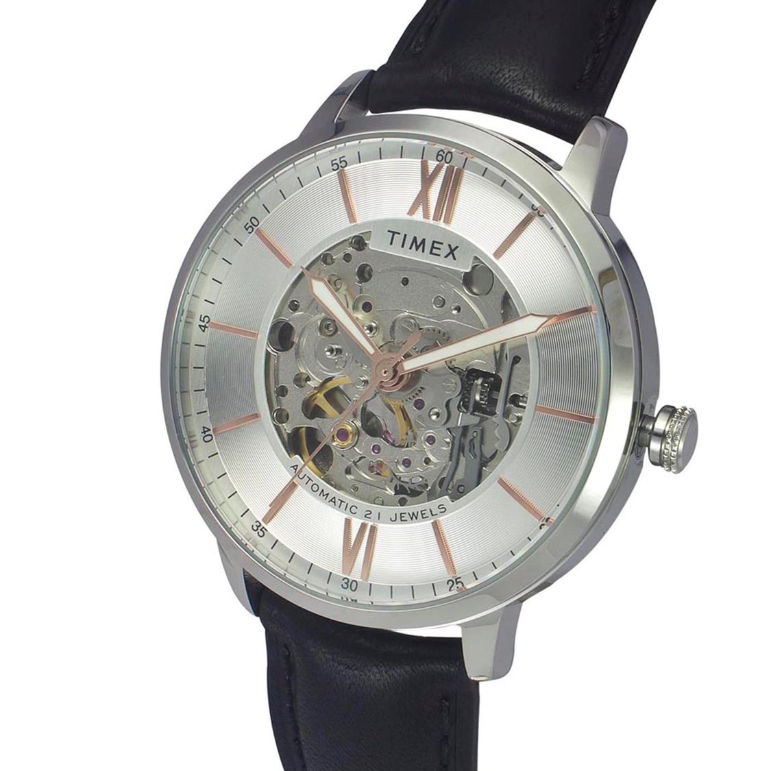 Buy TIMEX Men Skeleton Automatic Watch with Leather Strap - TWEG23500 ...