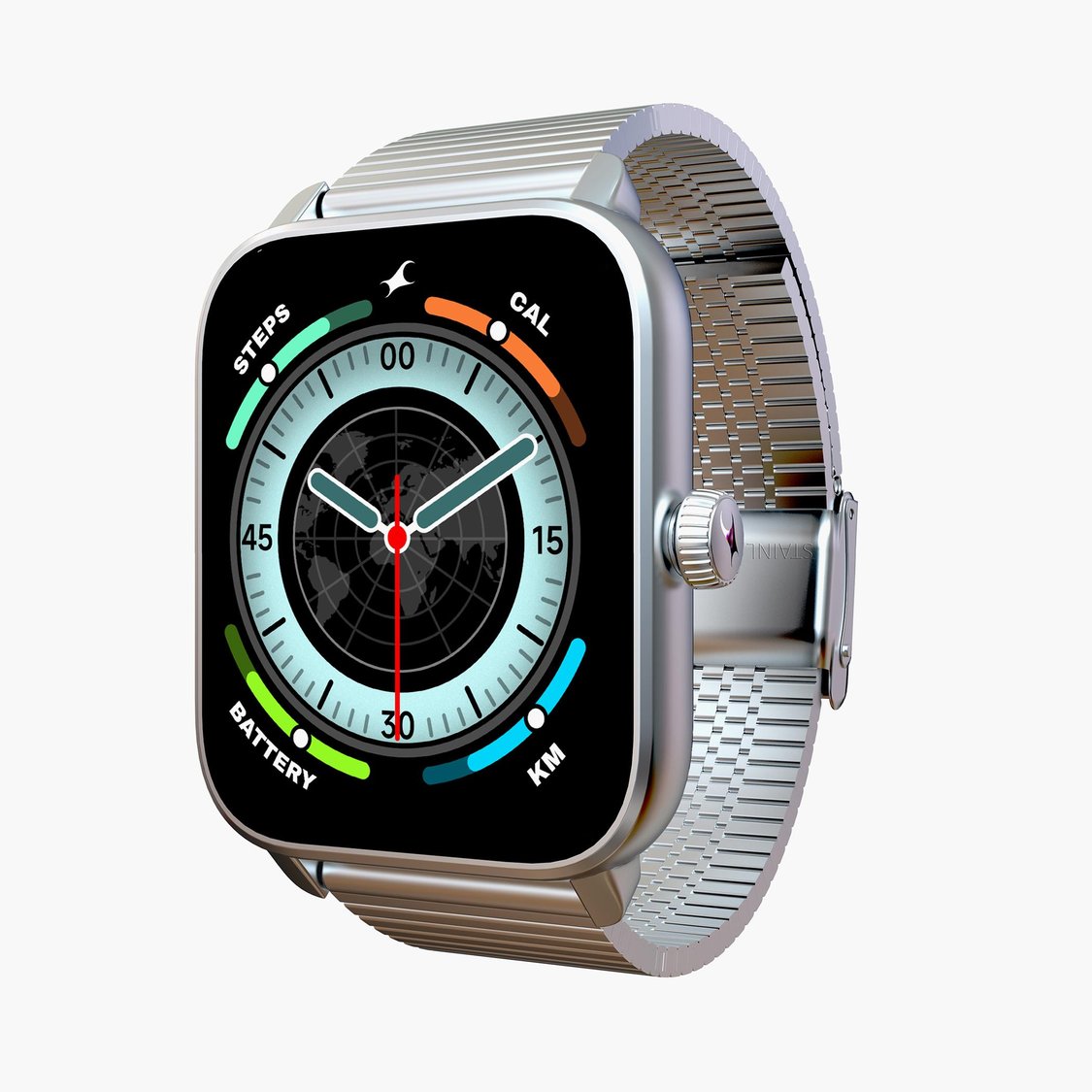 Buy FASTRACK Phantom Unisex Digital Smart Watch with Metal Strap ...