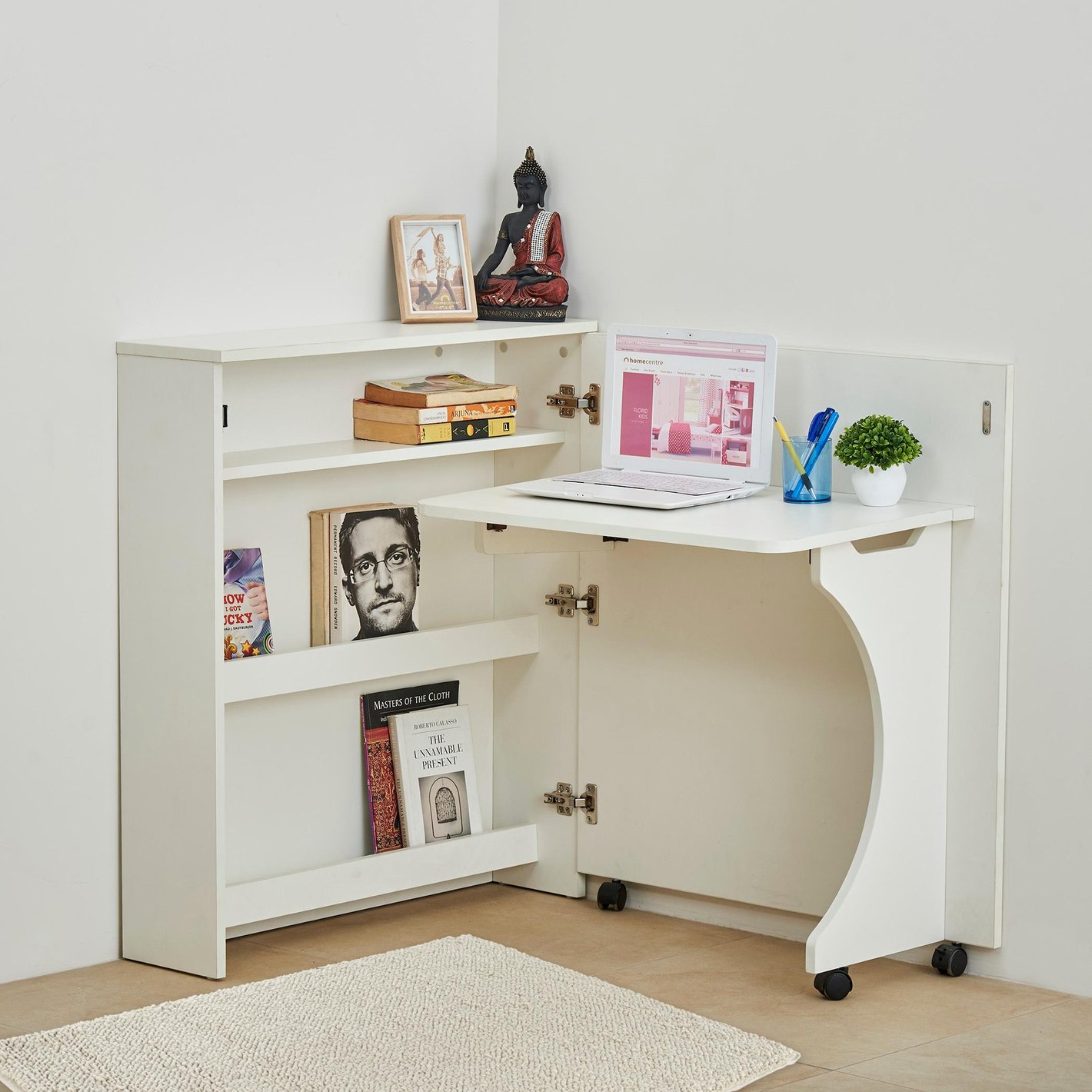 Buy Helios Reynan Folding Study Desk White from Helios by Home Centre at just INR 13332.0
