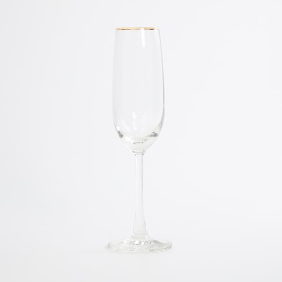 OCEAN 6-piece Gold Rimmed Flute Champagne Glass set -210 ml ...