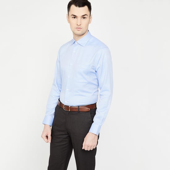 LOUIS PHILIPPE Textured Regular Fit Cotton Formal Shirt