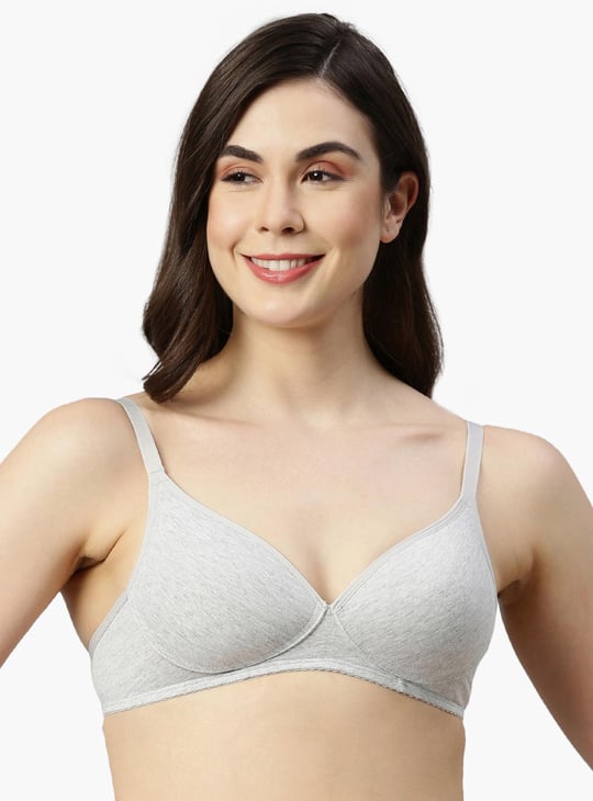ENAMOR Heathered Plunge Padded Non Wired Bra