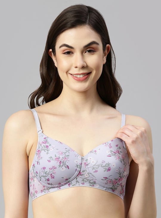 ENAMOR Solid Padded Non Wired Full Coverage Bra