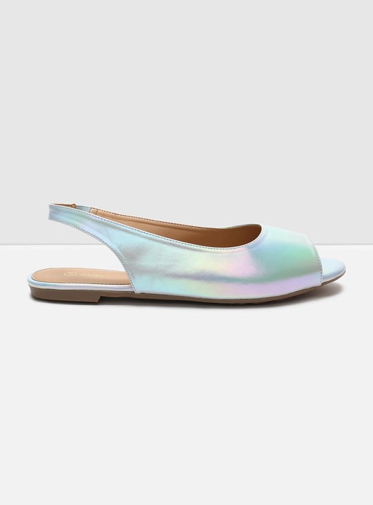 Light Blue Peep Toe Flats
