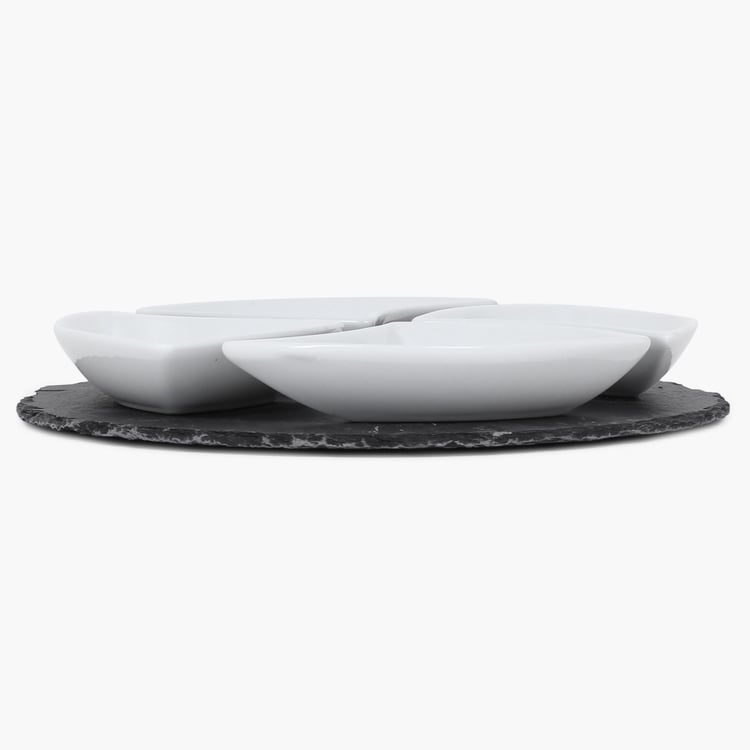 Buy Irene Snack Plate With Slate-5 Pcs. from Home Centre at just INR 895.0