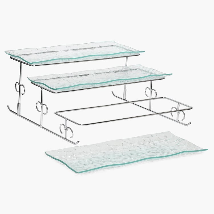 Buy Vienna 3 Tier Glass Serving Tray from Home Centre at just INR 1199.0