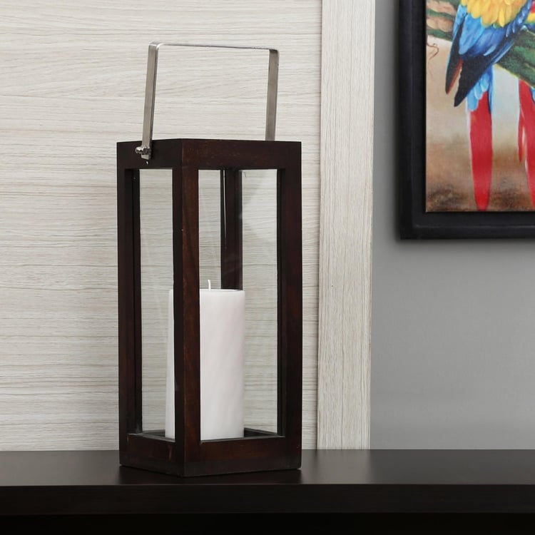 Buy Galaxy Salena Rectangular Wooden Lantern from Home Centre at just ...