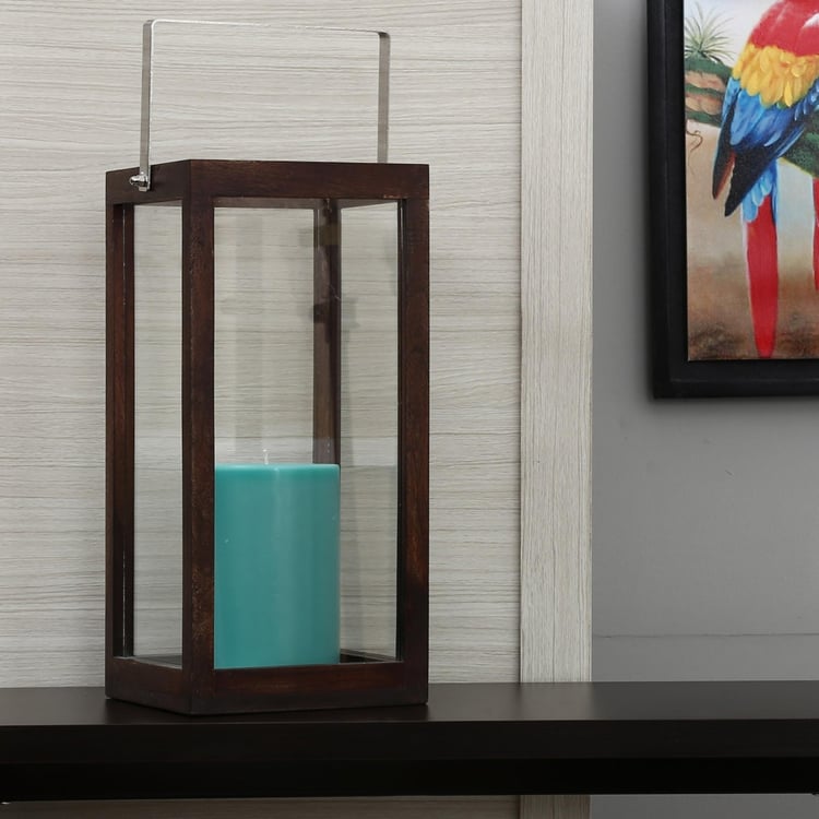 Buy Galaxy Salena Wooden Rectangular Lantern from Home Centre at just ...