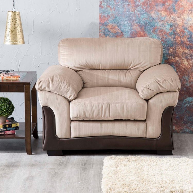 Buy Vertigo Fabric 1-Seater Sofa - Beige from Home Centre at just INR ...