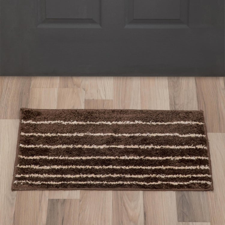 Buy Radiance Striped Fluffy Rectangular Doormat from Home Centre at ...