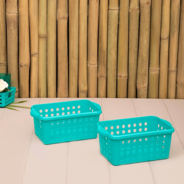 Buy Shannon Solid Perforated Storage Basket- Set Of 2 Pcs. from Home ...