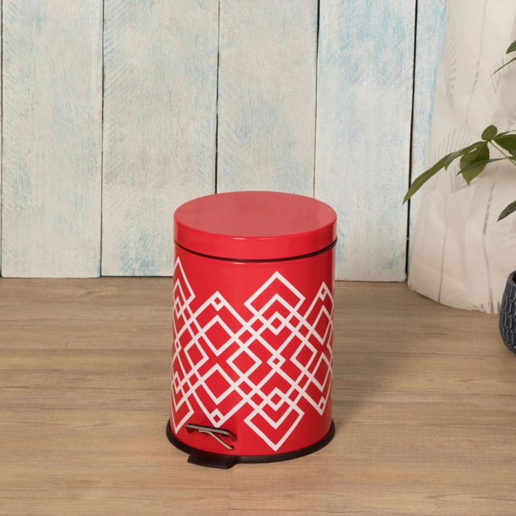 Buy HUDSON Printed Metal Round Dustbin from Home Centre at just INR 999.0