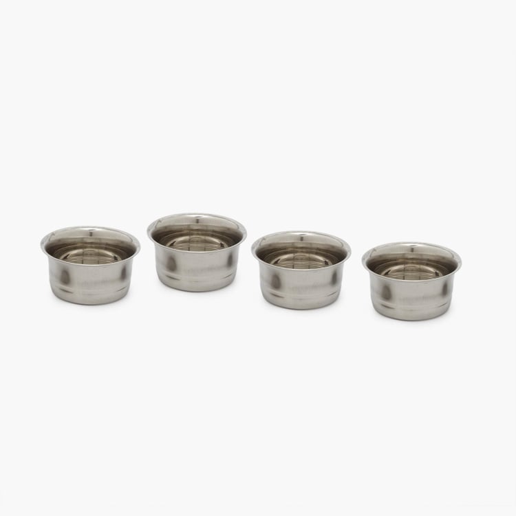 Buy Blaze Silver Solid Stainless Steel Katori - Set of 4 from Home ...