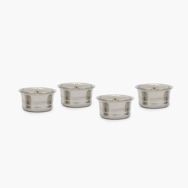 Buy Blaze Silver Solid Stainless Steel Katori - Set of 4 from Home ...