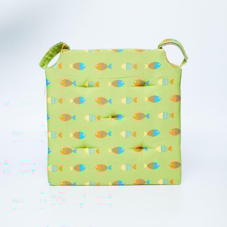Buy Elite Fish Printed Chair Pad - Cotton - 38 cm x 38 cm x 4 cm from ...