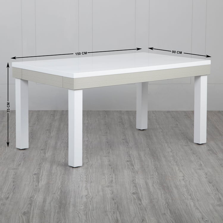 Buy Alabaster 6-Seater Dining Table Without Chair - White-Without Chair ...