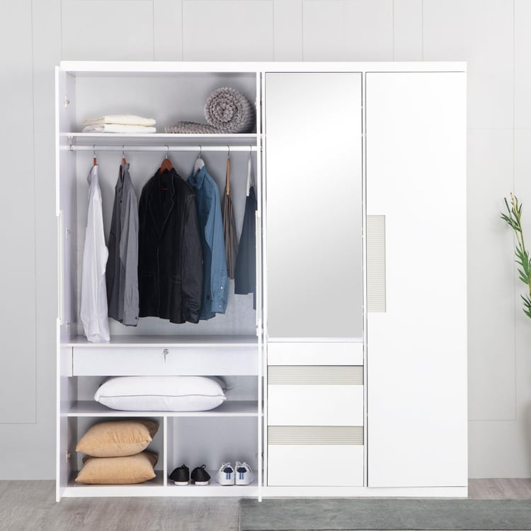Buy Alabaster Four-Door Wardrobe - 60 x 195.2 x 215 cm from Home Centre ...