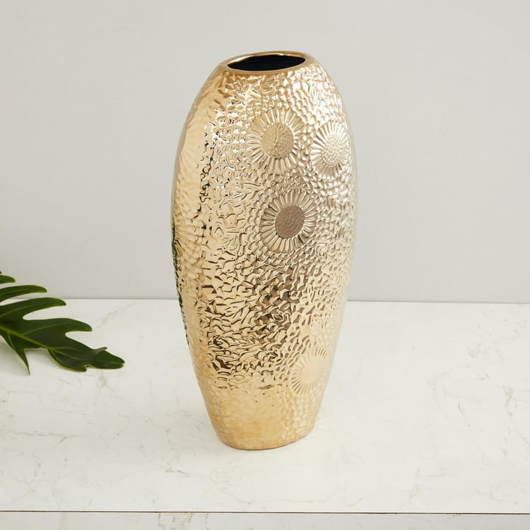 Buy Splendid Textured Oval Vase from Home Centre at just INR 1599.0