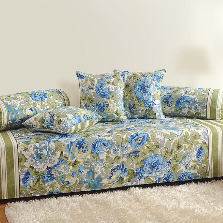 Buy SWAYAM Floral Cotton Diwan Set-Set Of 6 Pcs. from Swayam at just ...