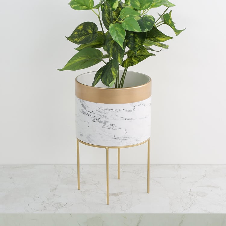 Buy Eternity Marbled Planter with Stand from Home Centre at just INR 899.0