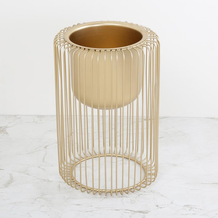 Buy Eternity Textured - Round Single Pc. Planter with Stand - Metal ...