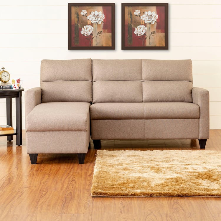 Buy Helios Clary 3-Seater Left-Side Corner Sofa - Beige from Helios by ...