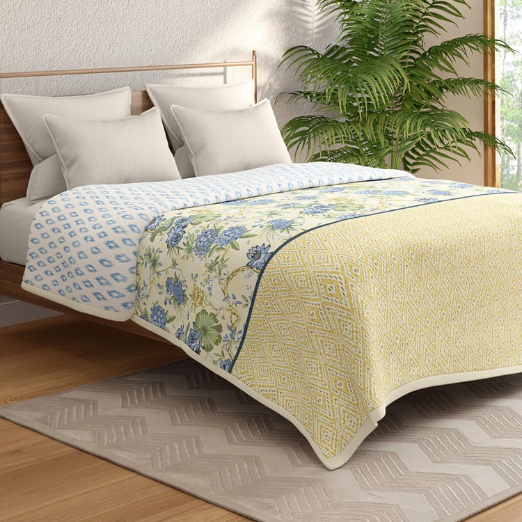 Buy PORTICO Shalimaar Multicolour Solid Cotton Double Dohar from ...