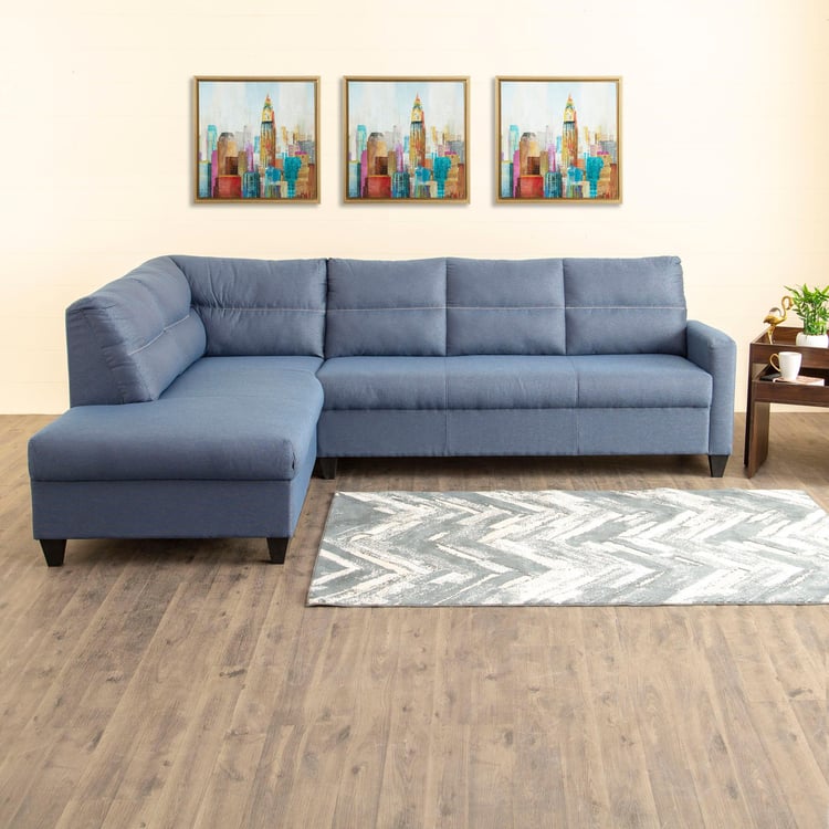 Buy Helios Clary 5 Seater Left Corner Lounger Sofa - Blue from Helios ...
