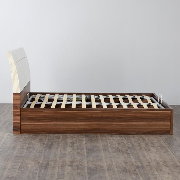 Buy Antonio Liri Brown Compressed Wood King-Size Bed With Hydraulic ...